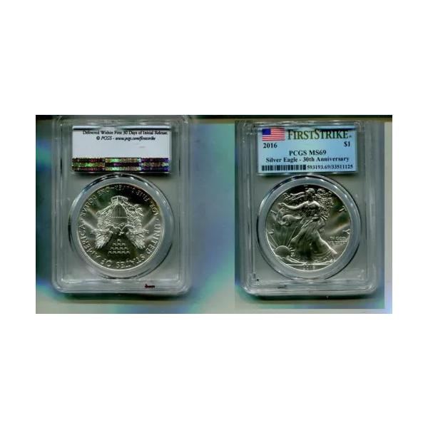 2016 アメリカン シルバー イーグル 1 オンス 0.999 ファイン コイン PCGS MS69 FS 8127S