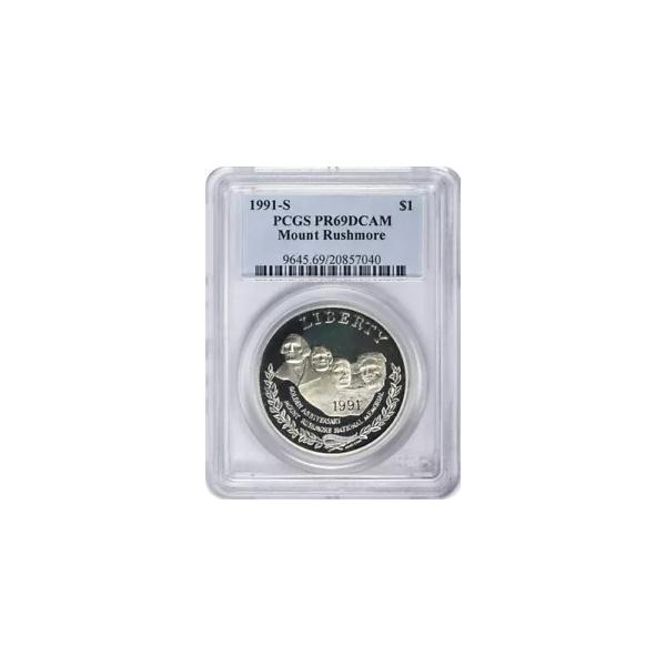 1991-S マウント ラシュモア MT シルバー 記念ドル PR69DCAM PCGS プルーフ 69 DC