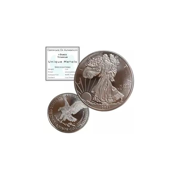 2021 1 オンス OZ 999 ファインソリッド USA アメリカン リバティ イーグル コイン チタン プレシャス