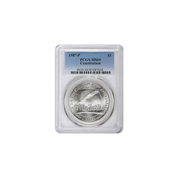 1987-P 憲法銀記念ドル MS69 PCGS 造幣局 69