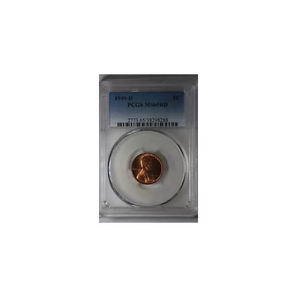 1949-D .01 PCGS MS65 RD リンカーン ヘッド セント、リンカーン ワン セント