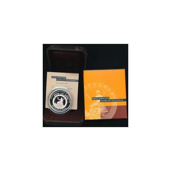 オーストラリア: 2000 $1 Proclamation Coinage Proof 1oz シルバー、ケース入り