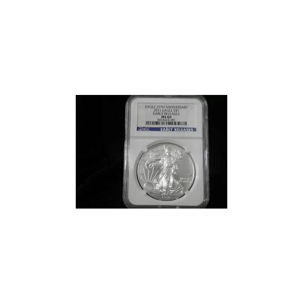 2011 アメリカン シルバー イーグル - イーグル 25 周年。初期リリース NGC MS69