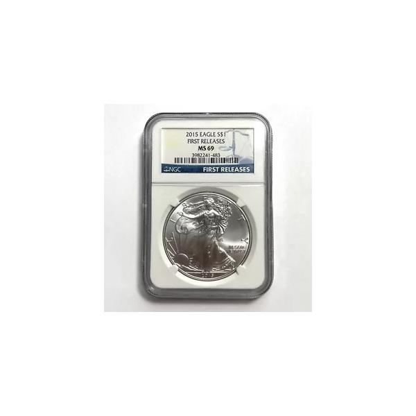 2015 アメリカン シルバー イーグル $1 NGC MS69 ファースト リリース ブルー ラベル