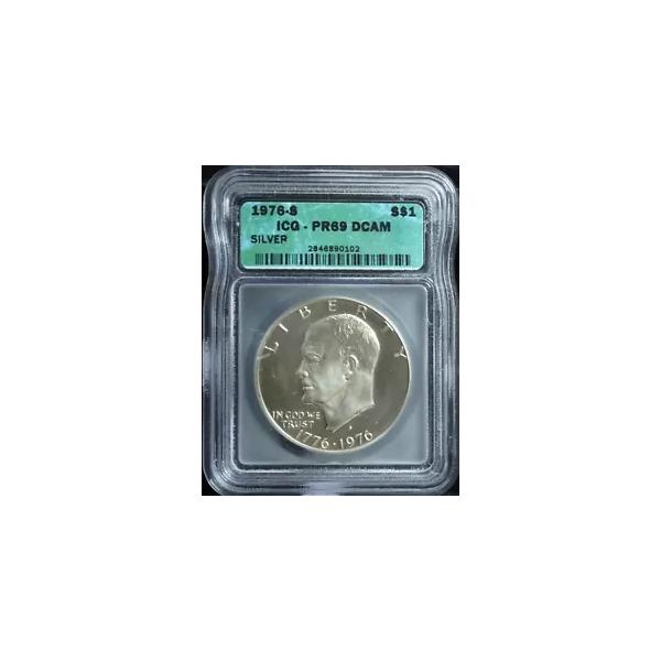 1976 -S PR69 DCAM アイゼンハワー .シルバードル ICG