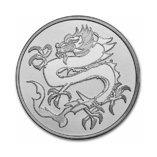 ルナー「ドラゴン」 by D.G. Smalling 1 オンス ピュア シルバー ラウンド ミント 8888