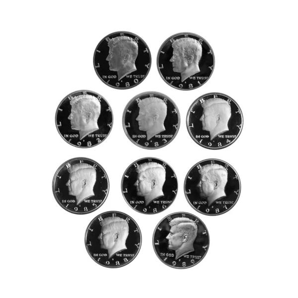 1980-1989 プルーフ ケネディ ハーフダラー ラン ジェム DCAM CN-Clad 10 コイン