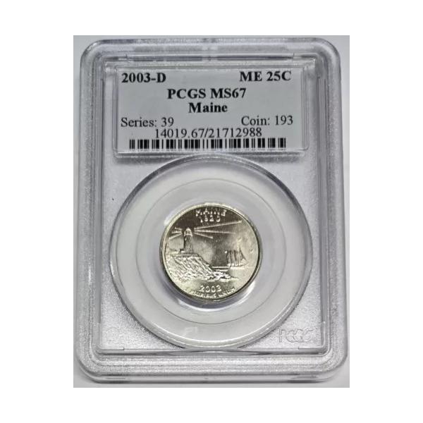 2003-D メイン クォーター - PCGS MS67