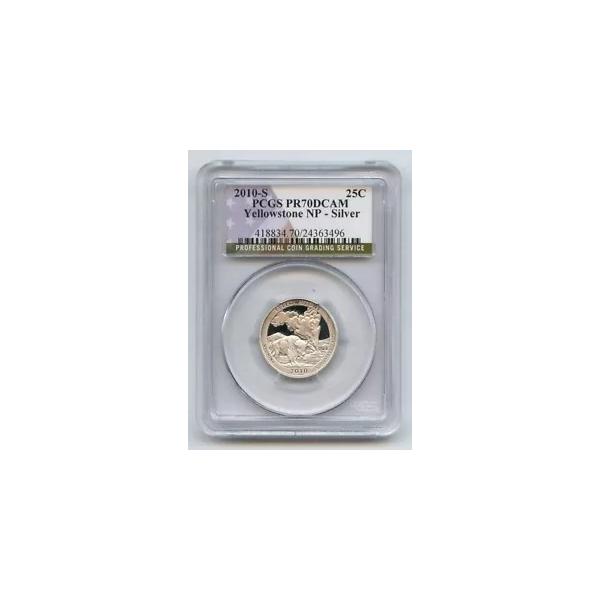 2010 S 25C シルバー イエローストーン クォーター PCGS PR70DCAM