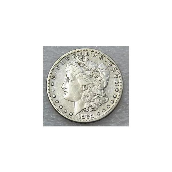 1881-S モーガン シルバー ダラー VF/XF サフリップ #J55 の美しい光沢のあるオリジナル コイン