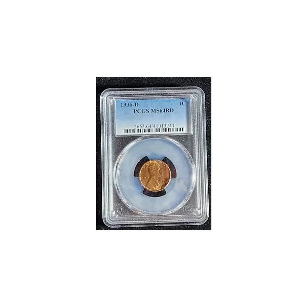 1936 D リンカーン ウィート セント ペニー 1C PCGS MS 64 RD。私たちのT2869