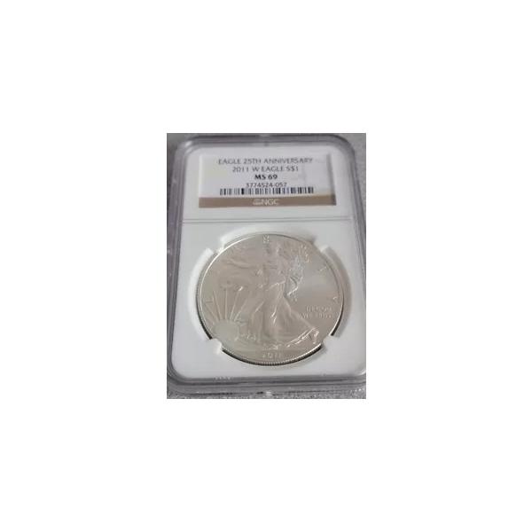 2011 $1 シルバー イーグル NGC MS69 25 周年記念