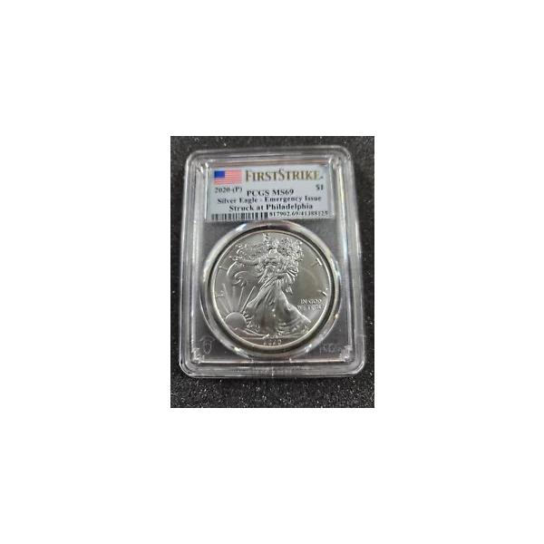 ?? 2020-P シルバー アメリカン イーグル $1 緊急発行コイン PCGS MS69 ファースト ストライク