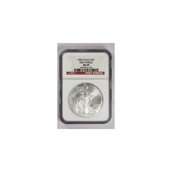 2006 アメリカン シルバー イーグルの先制攻撃 - NGC MS69