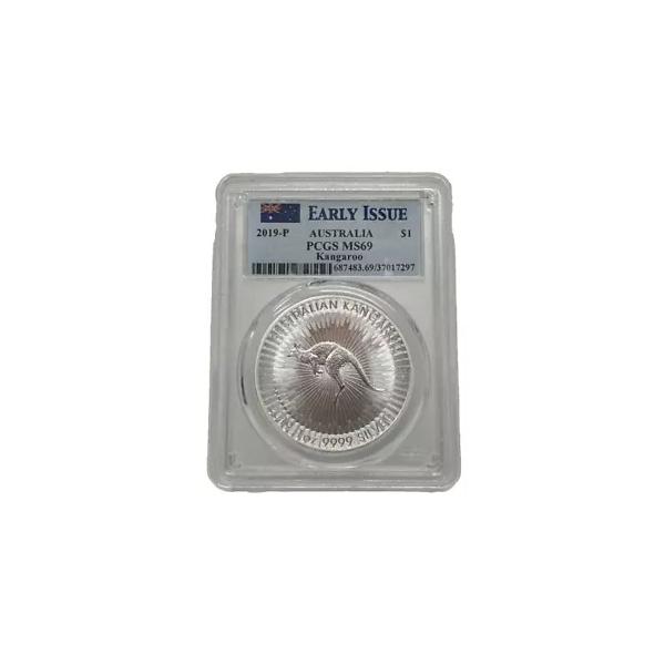 2019 P オーストラリア カンガルー .9999 ファイン シルバー 1 オンス PCGS MS69 初期発行