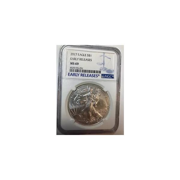 2017 アメリカン シルバー イーグル $1 NGC MS69 早期リリース ラベル