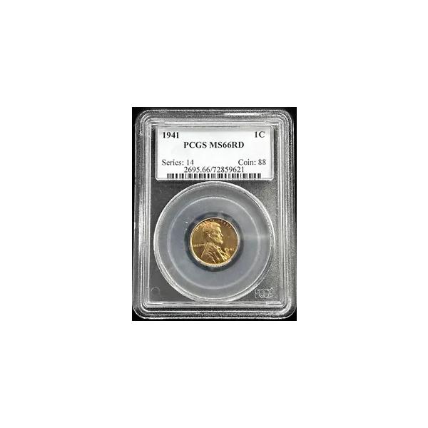 1941 リンカーン ウィート ペニー セント - 1c PCGS MS66 RD