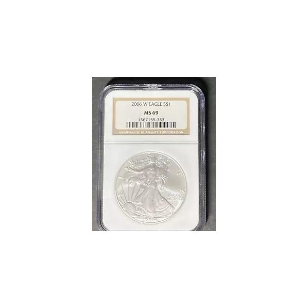 2006 W アメリカン シルバー イーグル ~ 1 オンス .999 シルバー ~ MS69 NGC