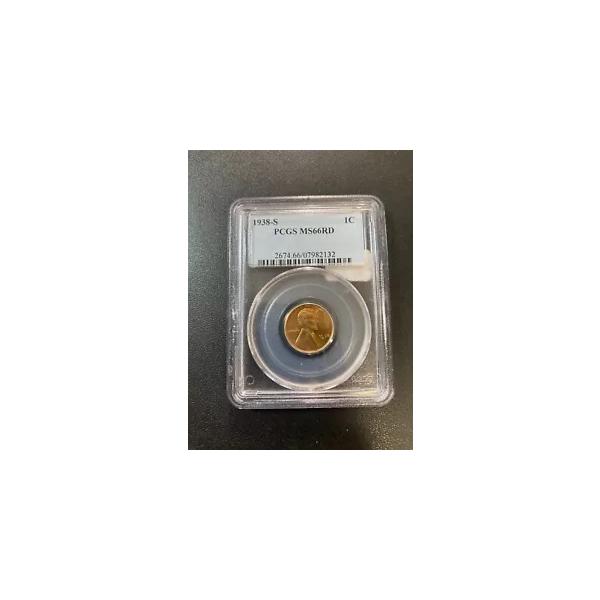 1938 S ウィート セント PCGS MS-66 RD - 未流通 - ウィート ペニー - 認定 - 1C