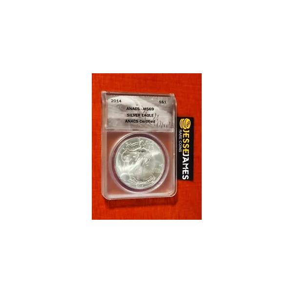 2014 $1 アメリカン シルバー イーグル ANACS MS69