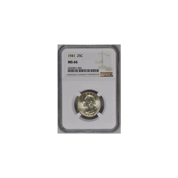 1941 ワシントン クォーター NGC MS66 銀貨 25C