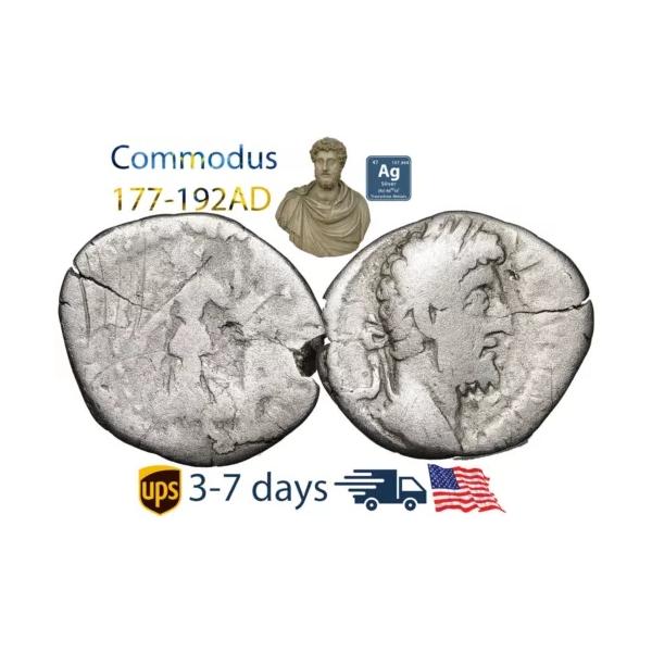 古代ローマ帝国 コイン シルバー デナリウス COMMODUS 177 - 192 AD 本物 #21093