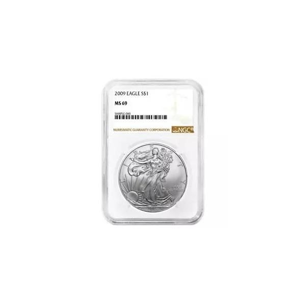 2009 $1 アメリカン シルバー イーグル NGC MS69 ブラウン ラベル