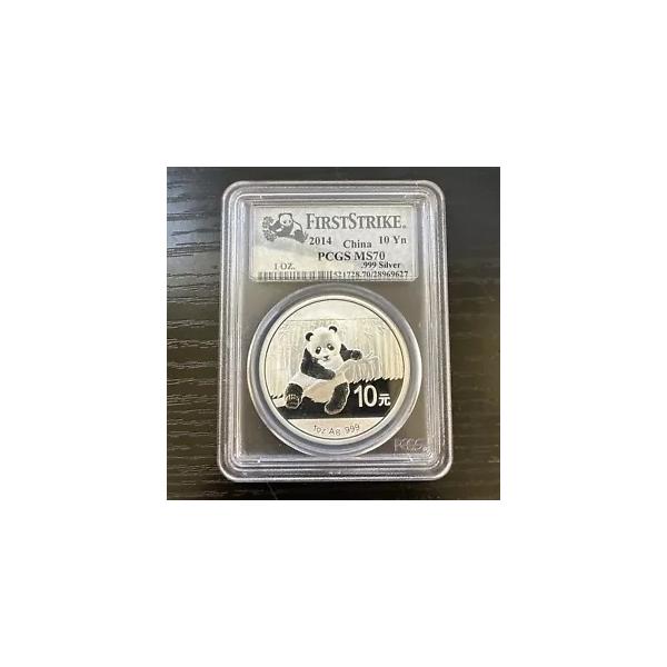 2014 10Yn 中国 1 オンス シルバー パンダ PCGS MS 70 |ファーストストライク非流通UNC BU