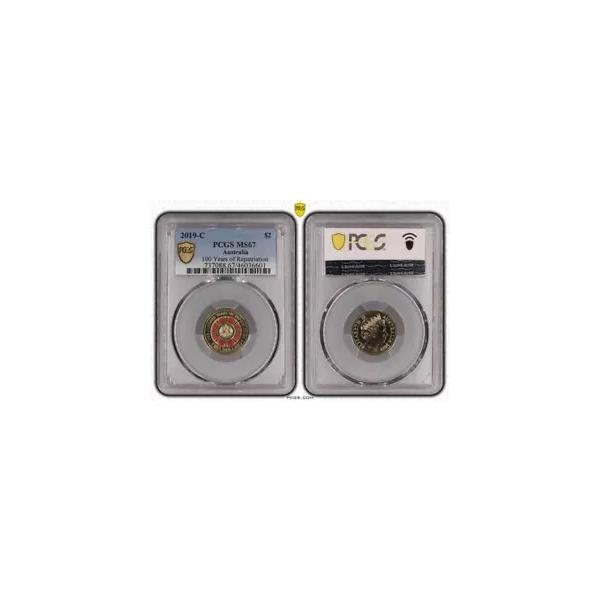オーストラリア 2019 C ミントマーク本国送還 $2 コイン PCGS MS67 #6601