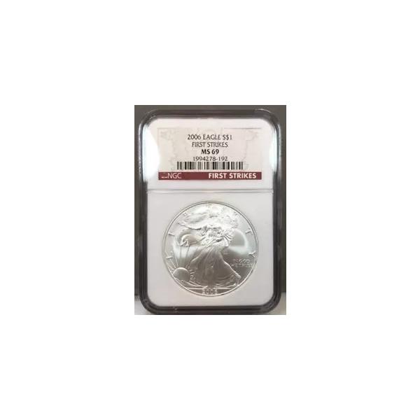 2006 $1 アメリカン シルバー イーグル NGC MS69 ~ 1オンス銀貨 ~ FIRST STRIKE