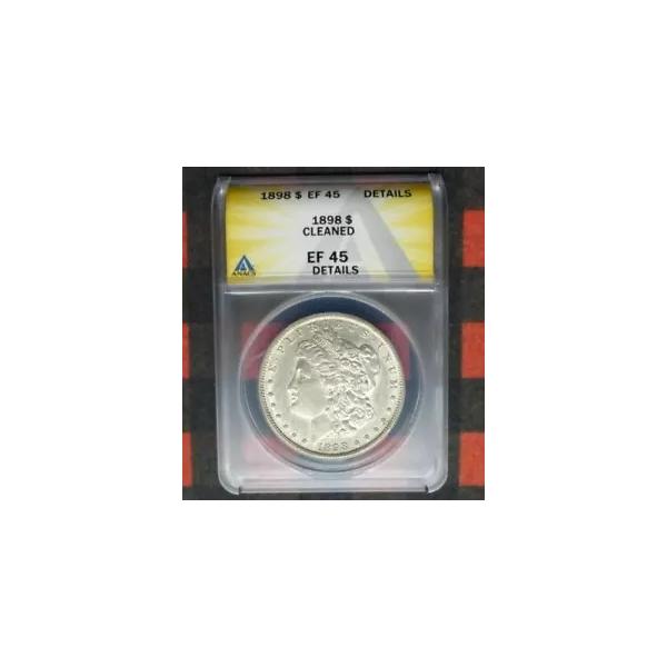 1898 ANACS EF 45 詳細 モーガン シルバー ダラー、米国銀貨 1 ドル