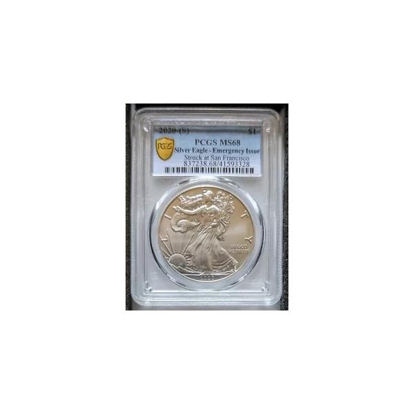2020-(S) 緊急号アメリカン シルバー イーグル PCGS TrueView MS68 #41593328