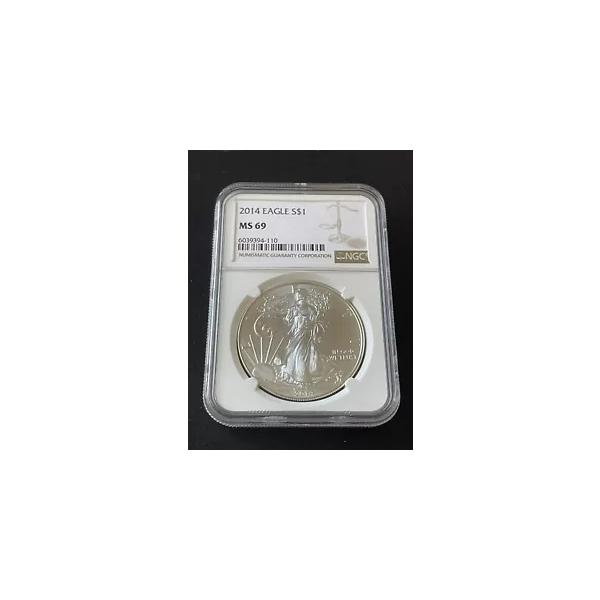 2014 NGC シルバー アメリカン イーグル ドル コイン MS69