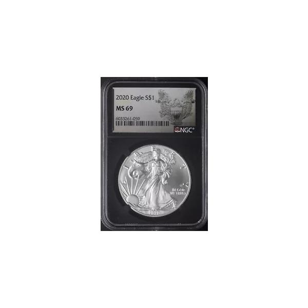 2020 アメリカン シルバー イーグル - NGC MS69 - ブラック コア - ?COINGIANTS?