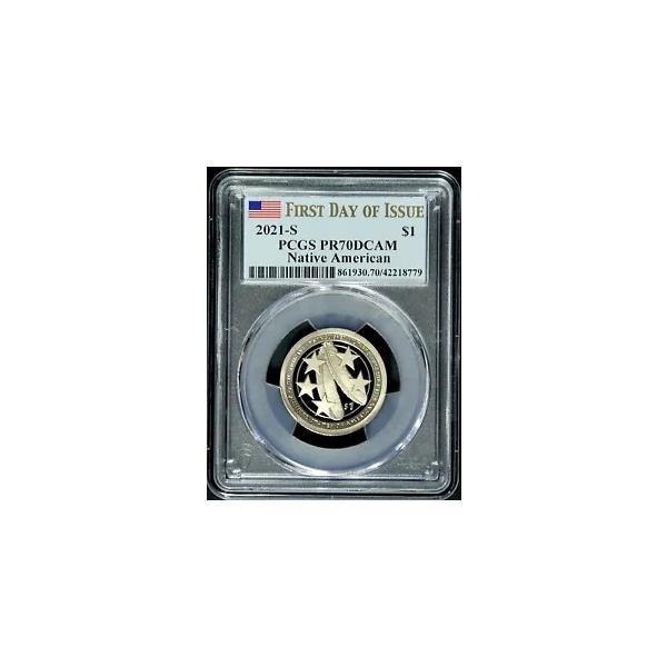 2021 S $1 SACAGAWEA MILITARY SERVICE PCGS PR70 DCAM 発行初日