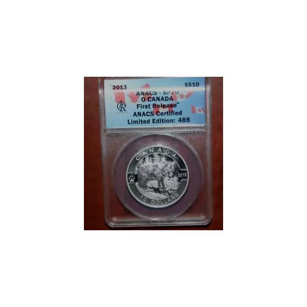 2013 ANACS グレード SP 70 $10 O カナダ ザ ウルフ $10 .999 シルバー コイン (114GCM)
