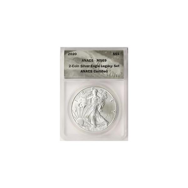 2020 $1 アメリカン シルバー イーグル ANACS MS69