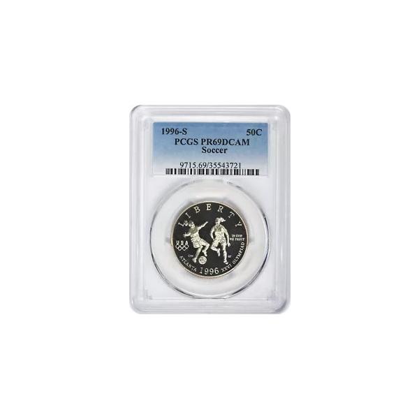 1996-S サッカー記念ハーフ PR69DCAM PCGS プルーフ 69 ディープ カメオ