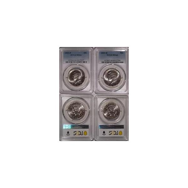 2023 P&amp;D ケネディ ハーフダラー 2 コイン セット 50c PCGS MS66