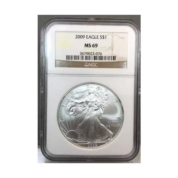 2009 $1 アメリカン シルバー イーグル NGC MS69 ~ 1オンス銀貨