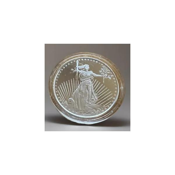 Saint Gaudens ダブル イーグル レディ リバティ コイン、1 オンス ファイン シルバー ラウンド カプセル入り