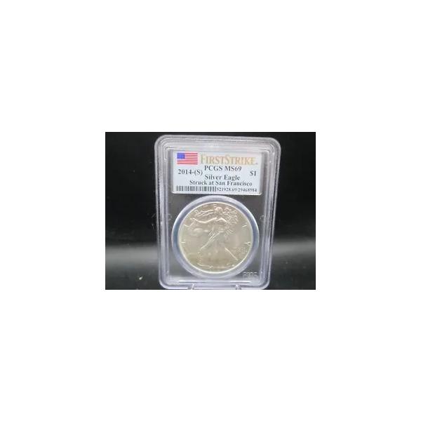 2014 S アメリカン イーグル 未流通銀ドル コイン PCGS MS69 ファースト ストライク