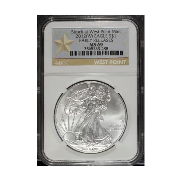 2012 W NGC MS 69 ストライクアット WP アメリカン シルバー イーグル ☆☆ 初リリース ☆☆ 488