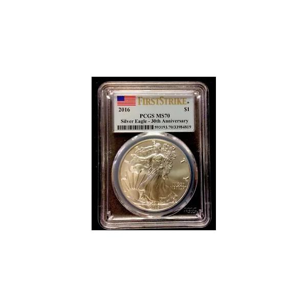 2016 シルバー イーグル 1$ ファースト ストライク! PCGS MS70！ 30周年記念！ ENNコイン