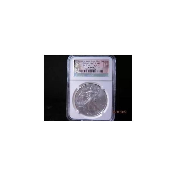 2014 W アメリカン シルバー イーグル、NGC MS69、ウェスト ポイント造幣局で衝突されました。ストア #00377
