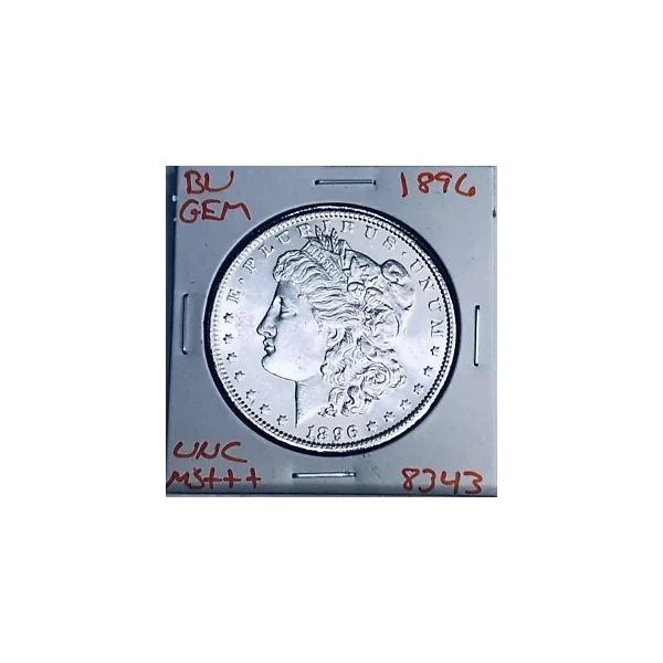1896 BU ジェム モーガン シルバー ドル UNC MS+++ 米国造幣局 レア コイン 8343