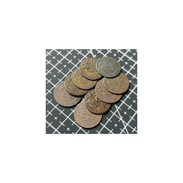 ロット 9 個 オランダ東インド/オランダ植民地 VOC 1/2 Duit Mix 年と州