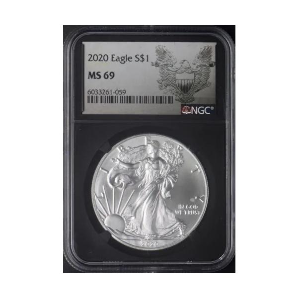 2020 アメリカン シルバー イーグル - NGC MS69 - ブラック コア - ?COINGIANTS?
