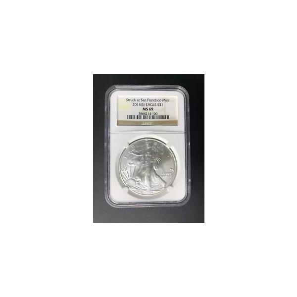 アメリカン シルバー イーグル 2014 S サンフランシスコ NGC MS69 未流通 1 オンス