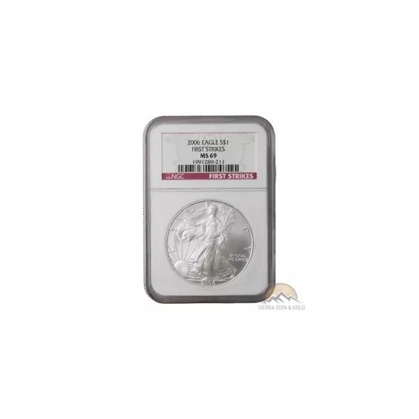 2006 アメリカン シルバー イーグル ドル $1 - NGC MS69 ファースト ストライク